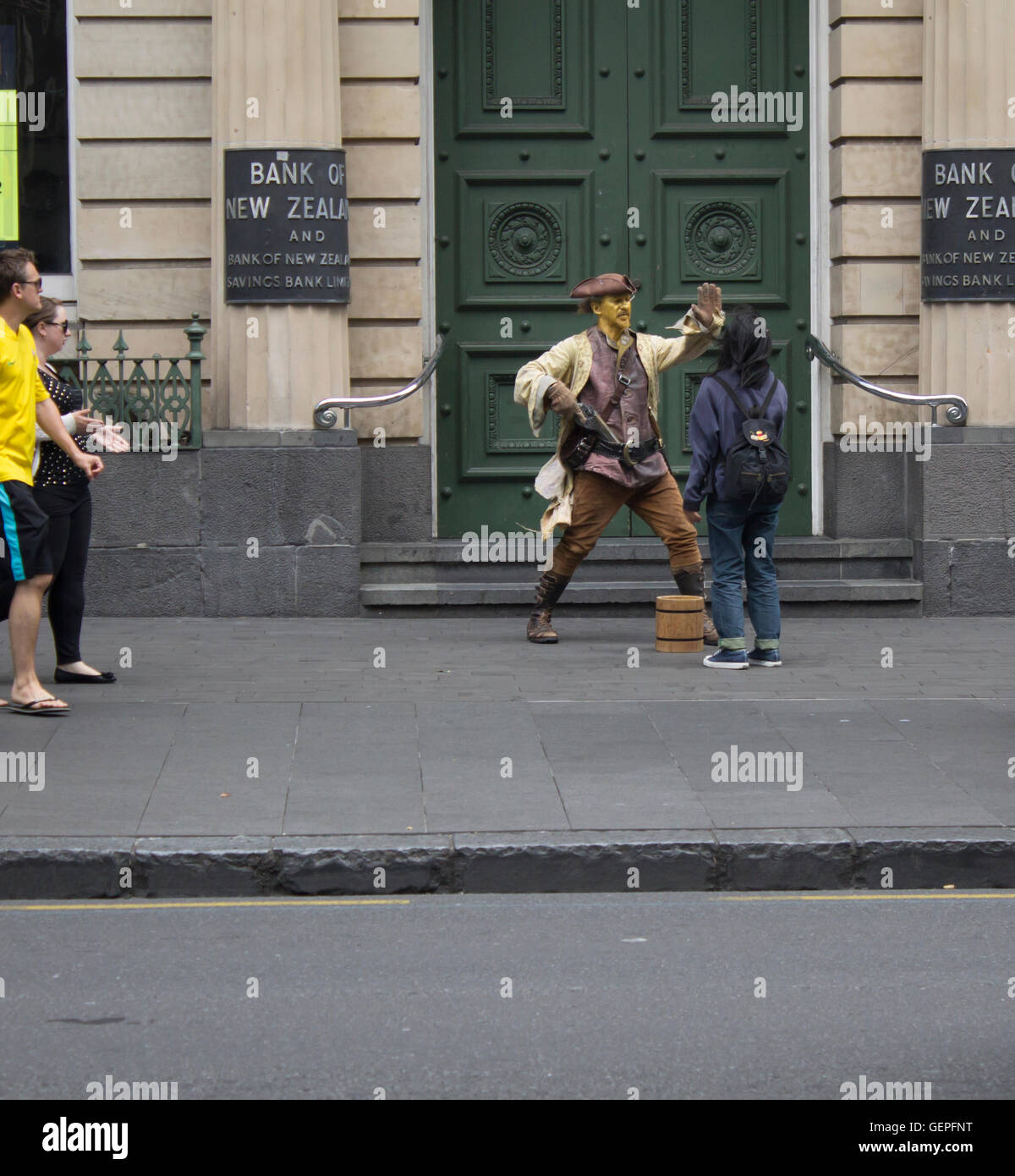 A busker in Auckland Stock Photo - Alamy