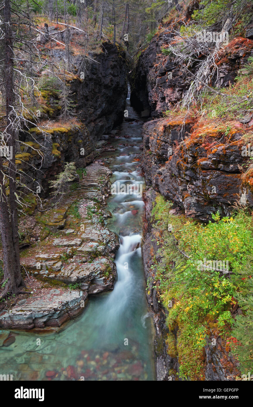 geography / travel, USA, Montana, Sunrift Gorge, Baring Creek, Glacier ...