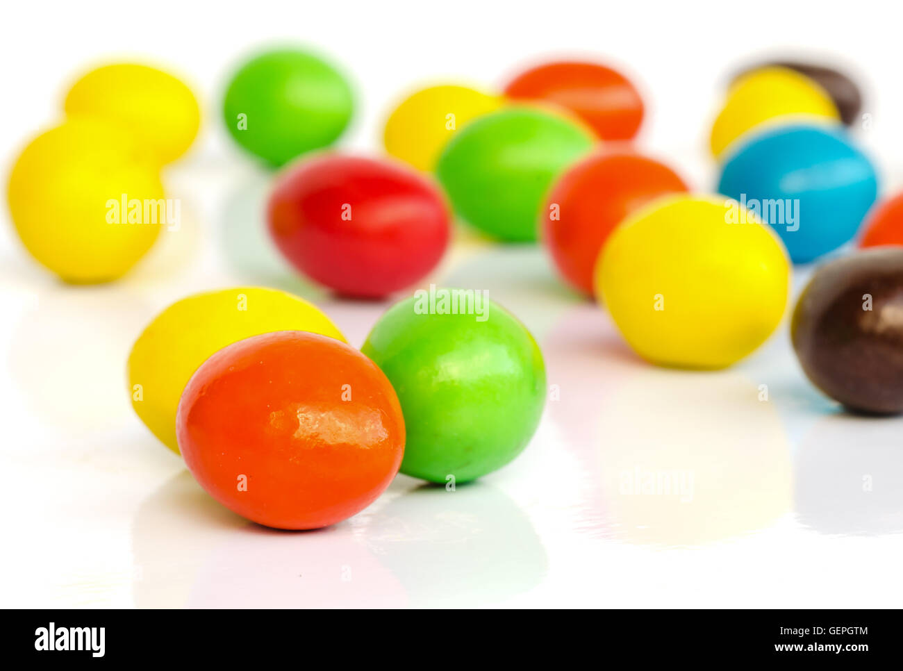 Close up of colorful chocolate coated candy Stock Photo - Alamy