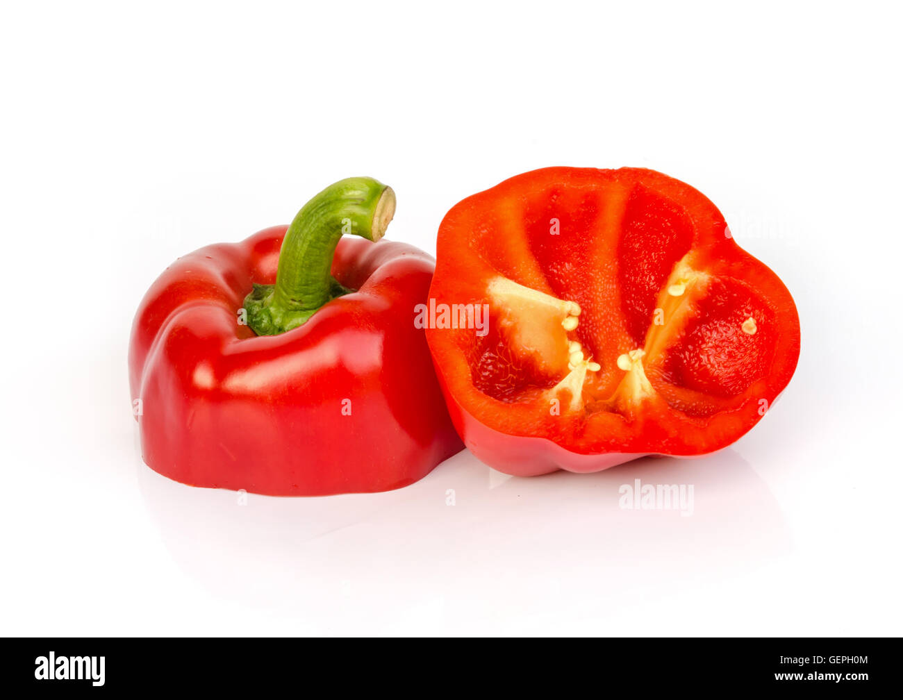 A slide of Fresh Paprika isolated on white background Stock Photo - Alamy