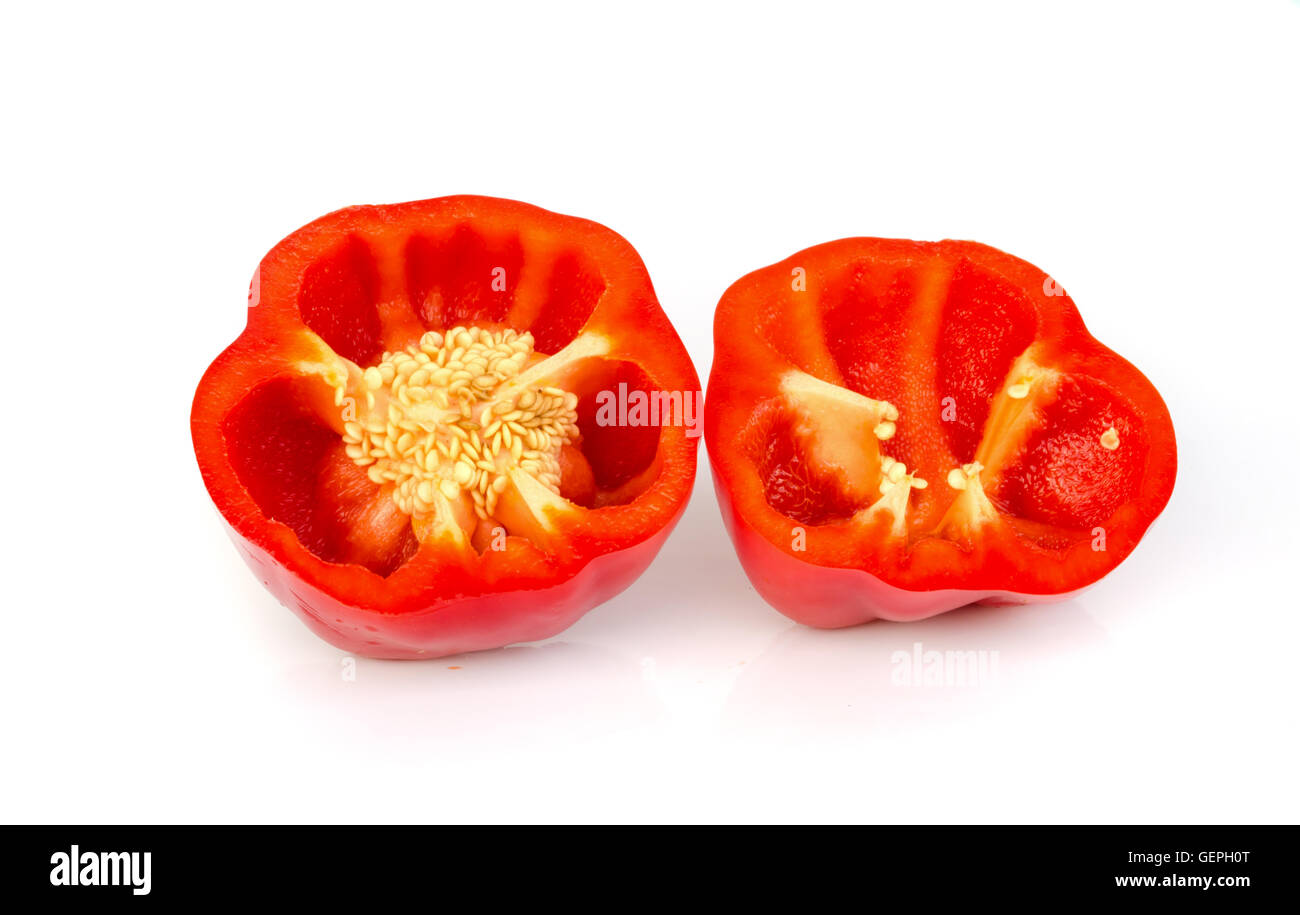 A slide of Fresh Paprika isolated on white background Stock Photo - Alamy