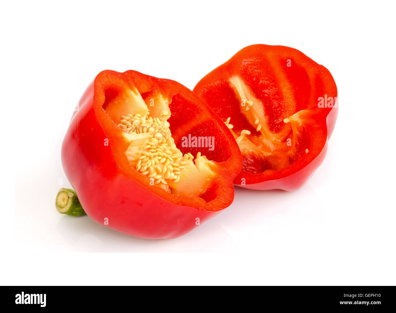 A slide of Fresh Paprika isolated on white background Stock Photo - Alamy