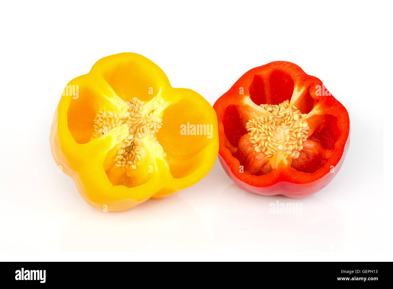A slide of Fresh Paprika isolated on white background Stock Photo - Alamy