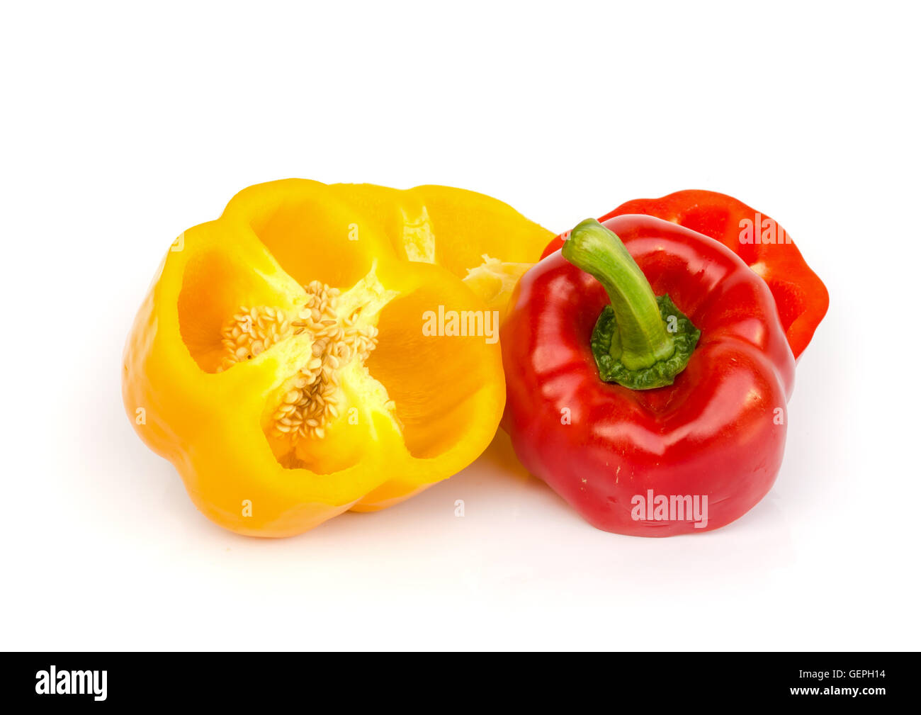 A slide of Fresh Paprika isolated on white background Stock Photo - Alamy