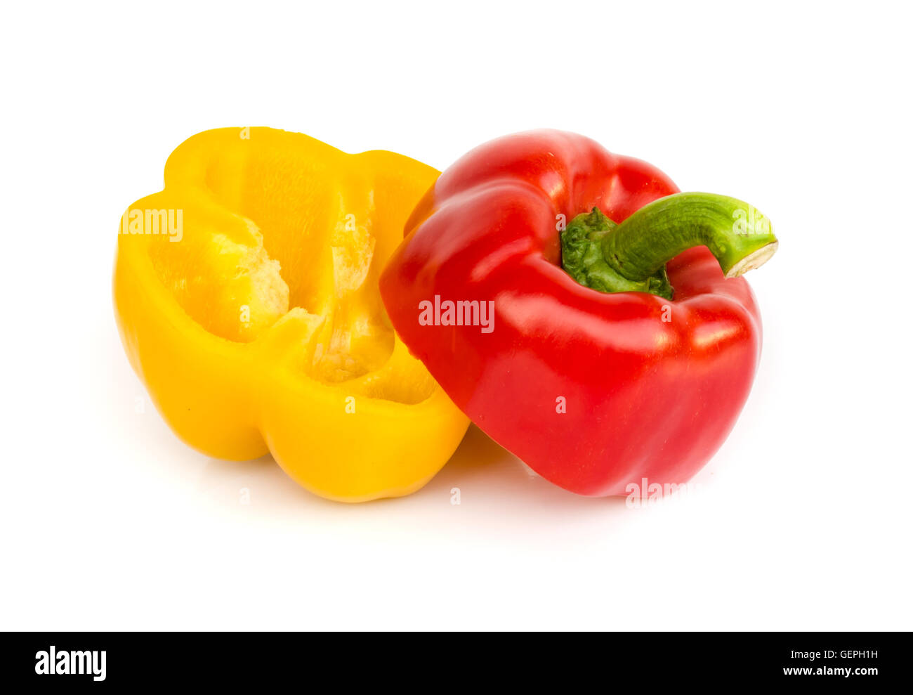 A slide of Fresh Paprika isolated on white background Stock Photo - Alamy