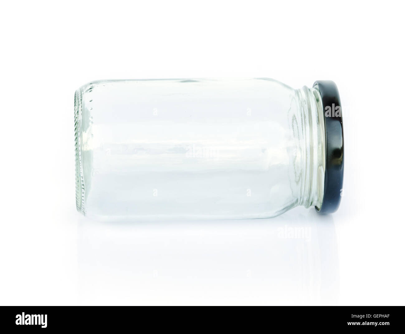 Empty colorless glass container isolated on white background Stock ...