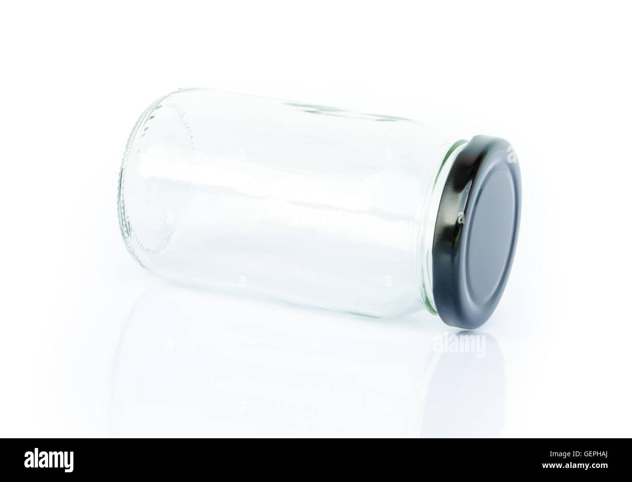 Empty colorless glass container isolated on white background Stock ...