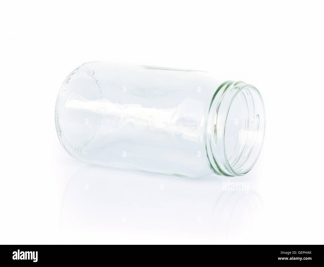 Empty colorless glass container isolated on white background Stock ...