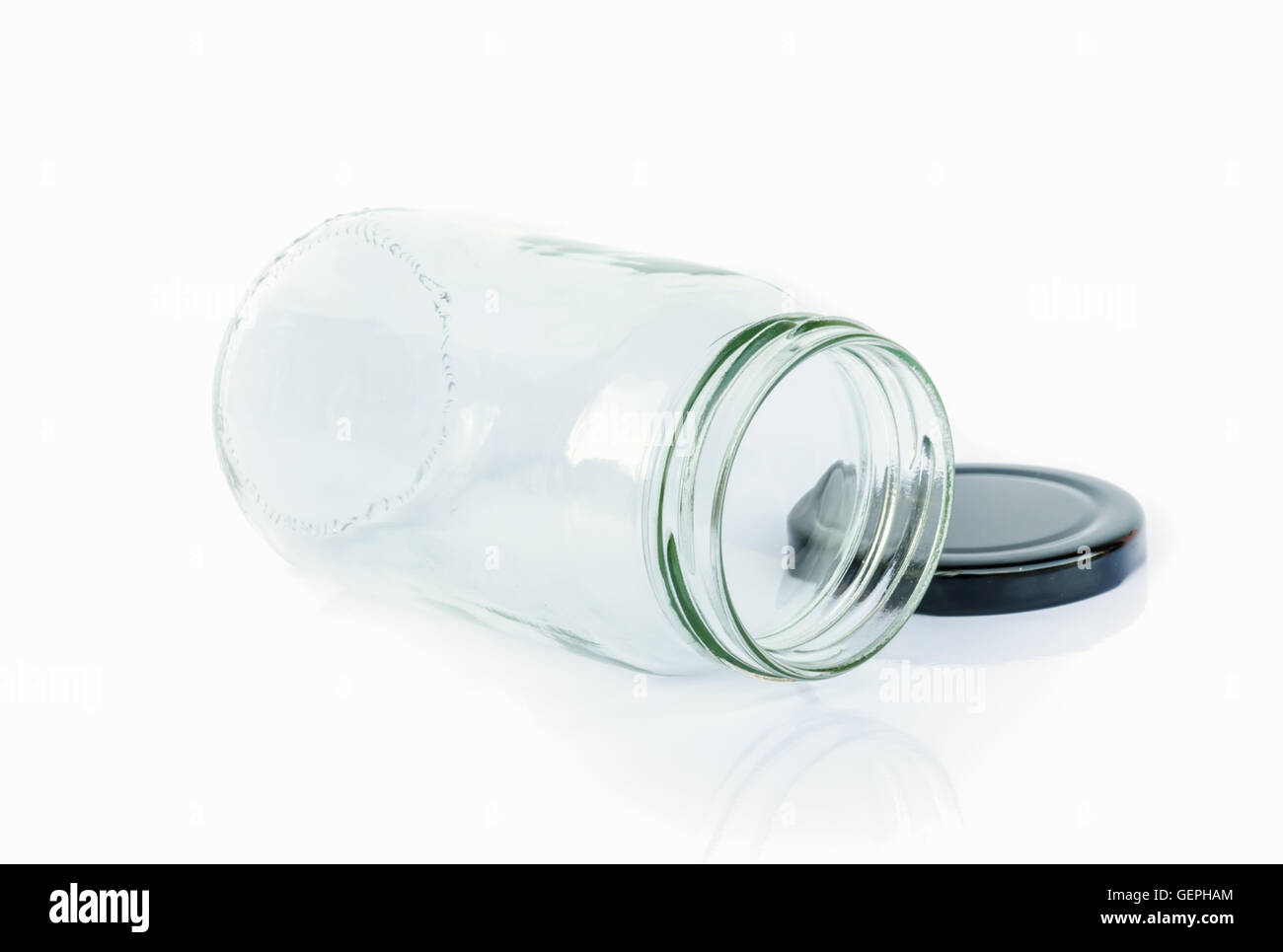 Empty colorless glass container isolated on white background Stock ...