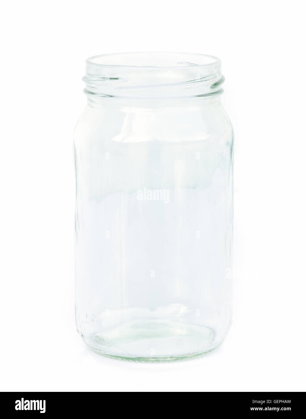 Empty colorless glass container isolated on white background Stock ...