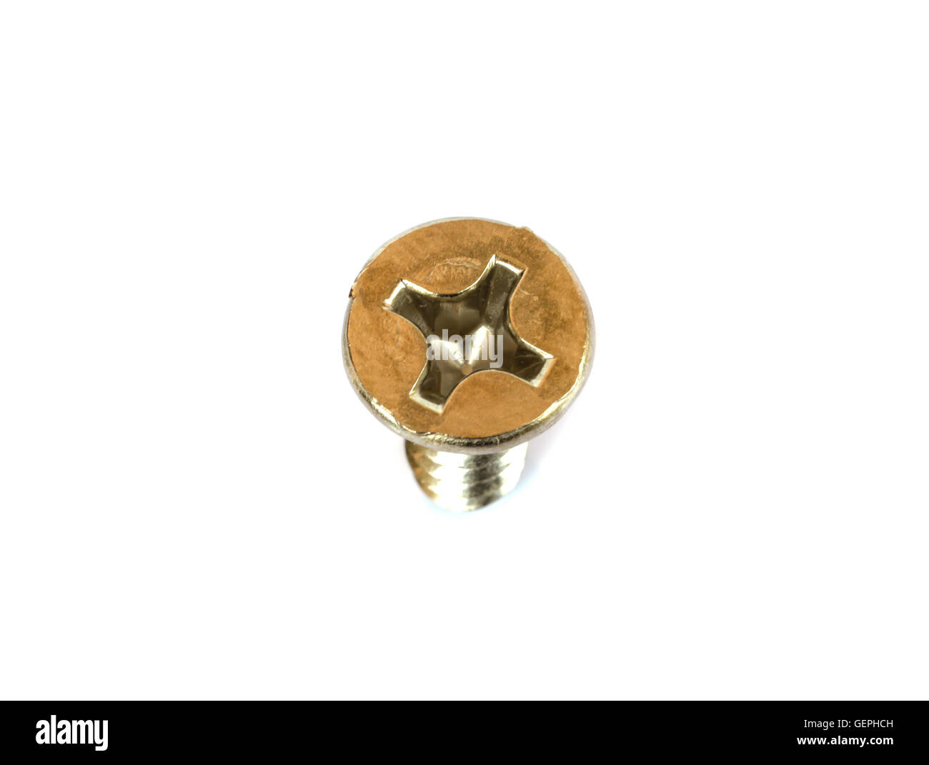 Closeup metal screw isolated on white background Stock Photo - Alamy