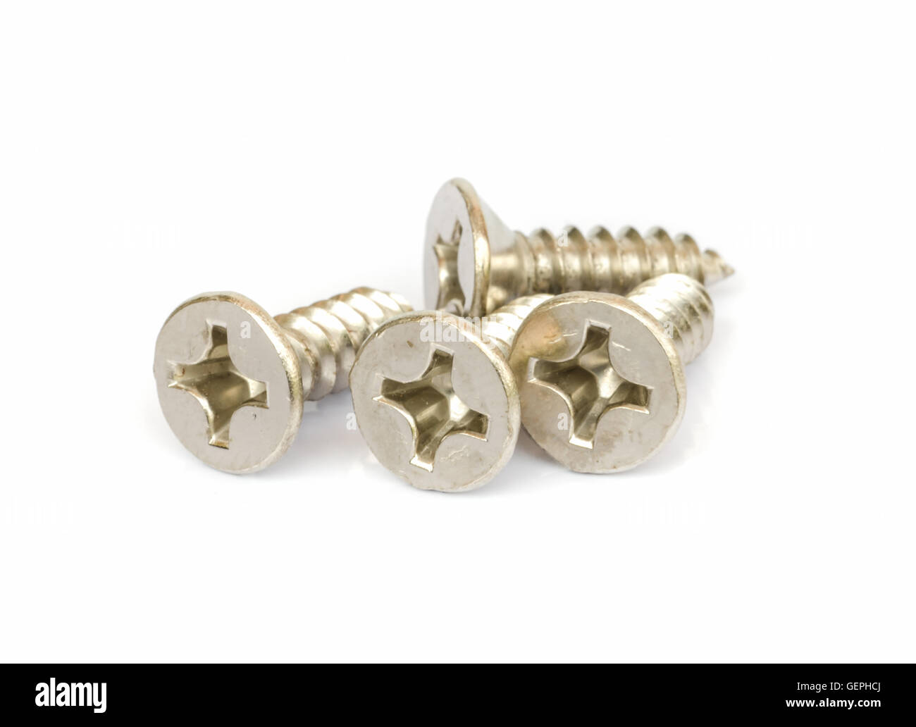 Closeup metal screw isolated on white background Stock Photo - Alamy
