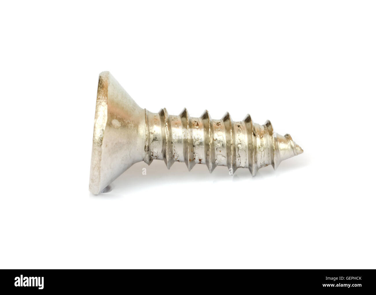 Closeup metal screw isolated on white background Stock Photo - Alamy
