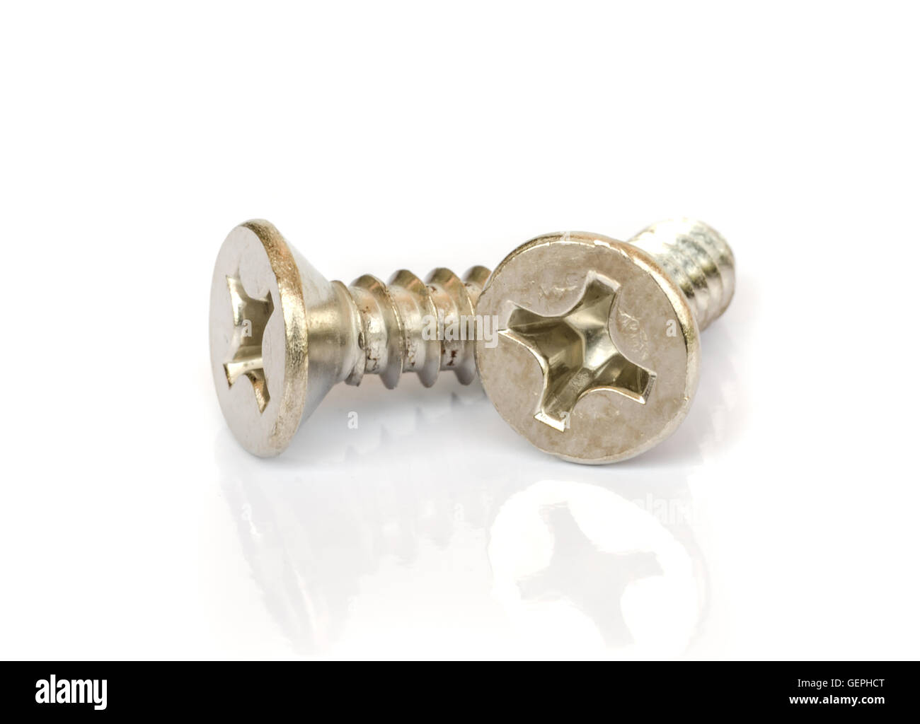 Closeup metal screw isolated on white background Stock Photo - Alamy