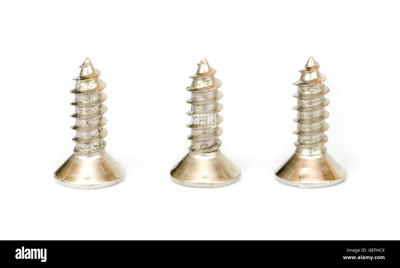 Closeup metal screw isolated on white background Stock Photo - Alamy