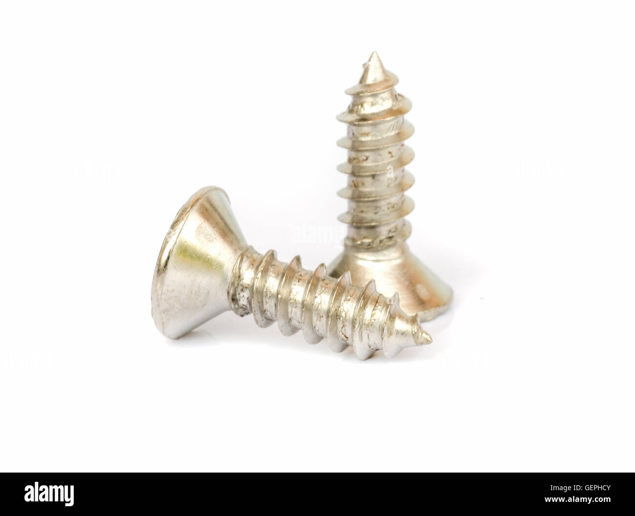 Closeup metal screw isolated on white background Stock Photo - Alamy