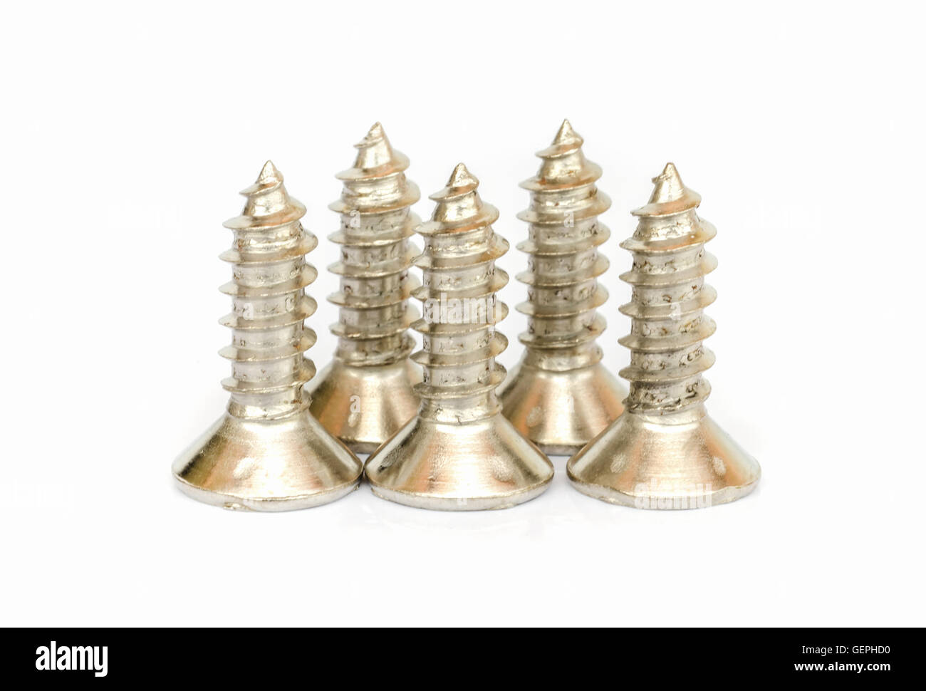 Closeup metal screw isolated on white background Stock Photo - Alamy