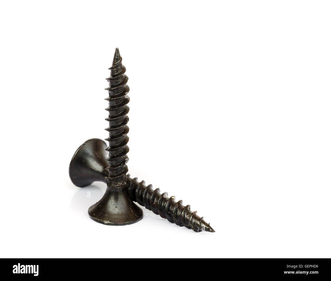 Closeup metal screw isolated on white background Stock Photo - Alamy