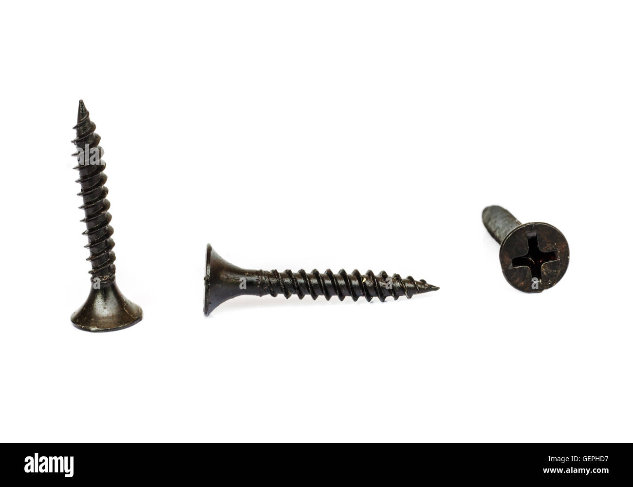 Closeup metal screw isolated on white background Stock Photo - Alamy