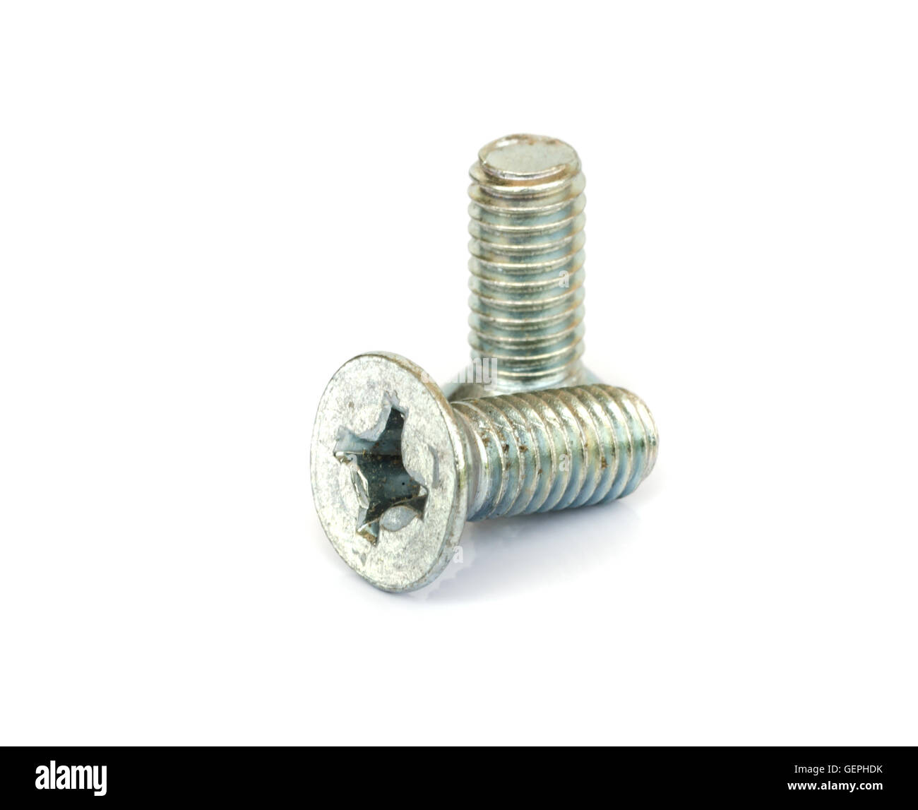 Closeup metal screw isolated on white background Stock Photo - Alamy