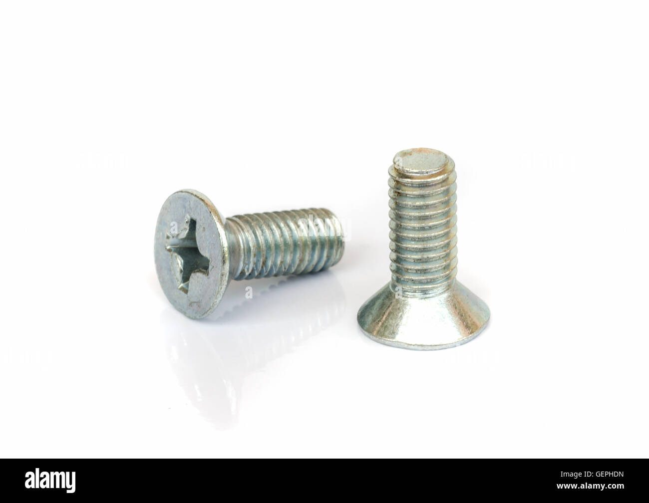Closeup metal screw isolated on white background Stock Photo - Alamy