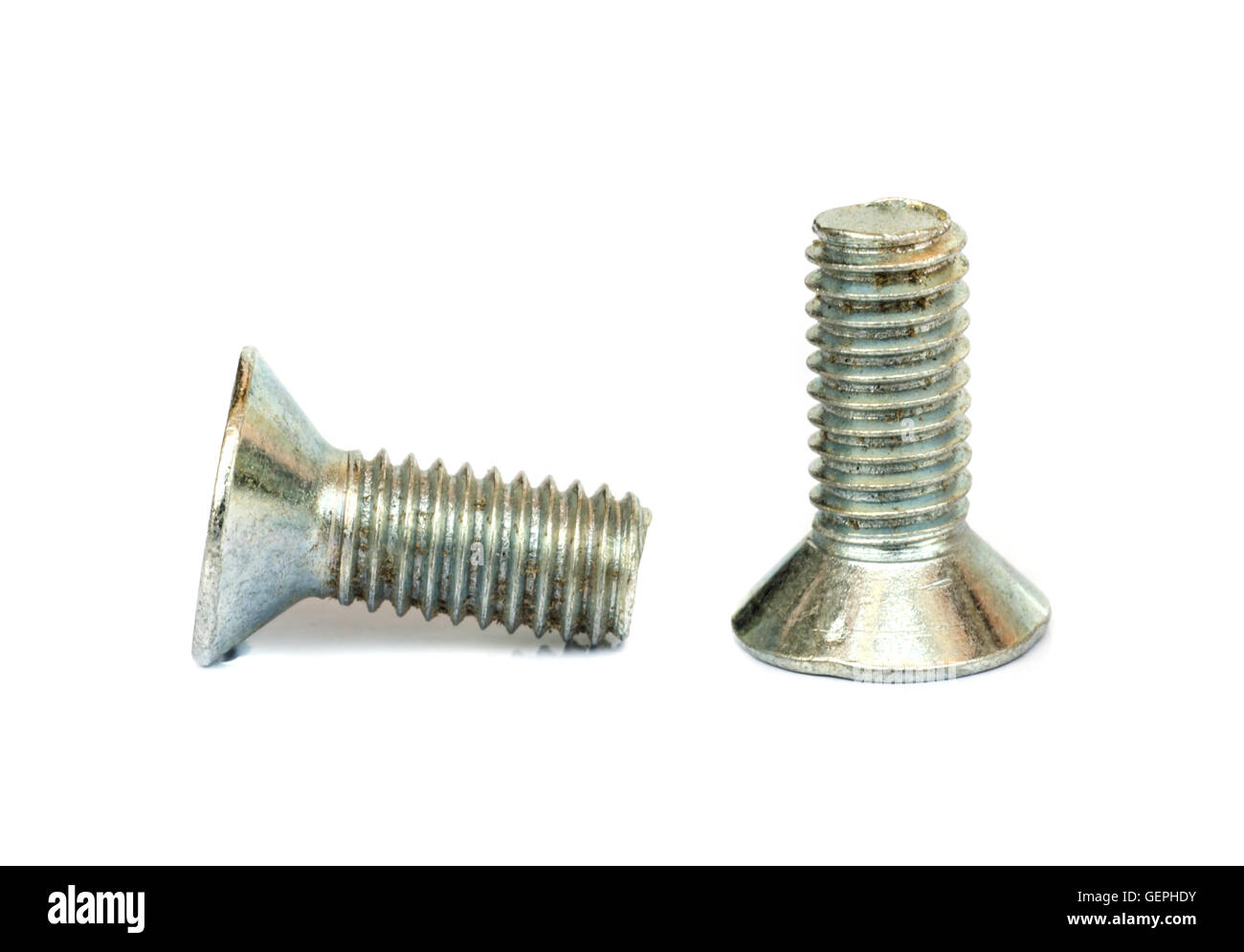 Closeup metal screw isolated on white background Stock Photo - Alamy