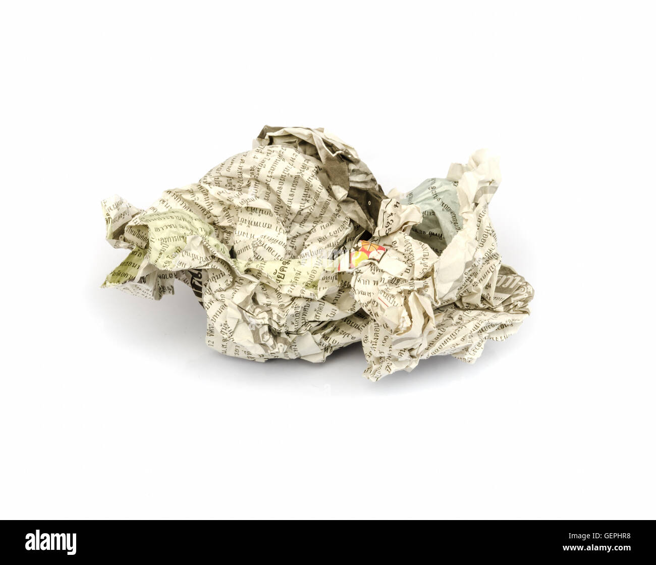 Crumpled newspaper ball hi-res stock photography and images - Alamy