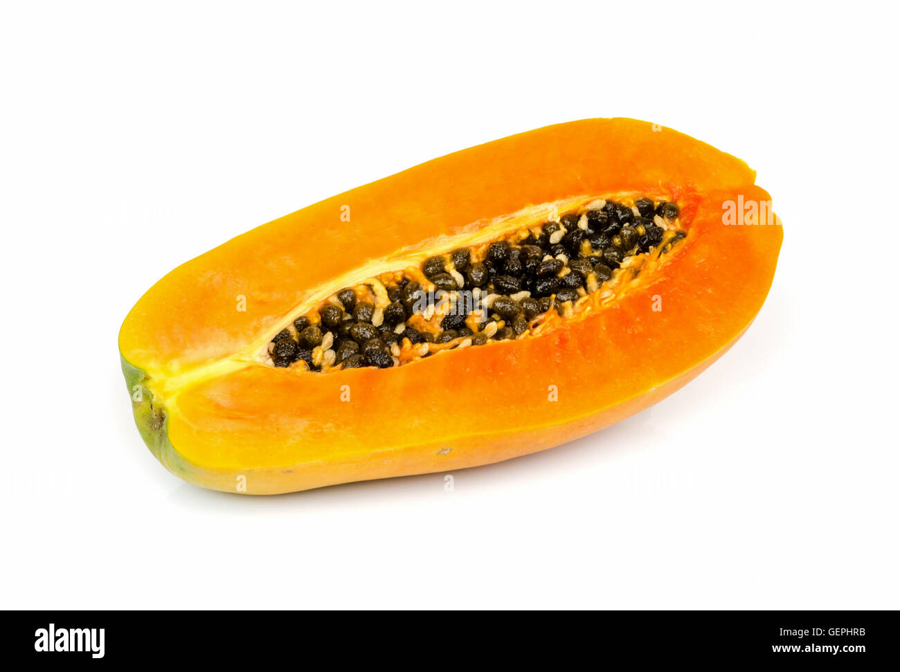 papaya fruit slice isolated on white background Stock Photo - Alamy