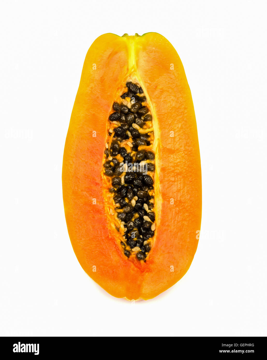 papaya fruit slice isolated on white background Stock Photo - Alamy