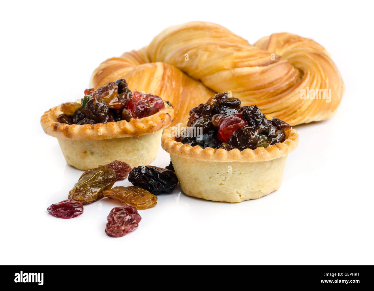 fruit tartlet cake isolated on white background Stock Photo - Alamy