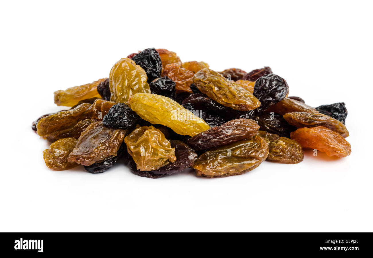 Sweet mix dried fruits on white background Stock Photo - Alamy