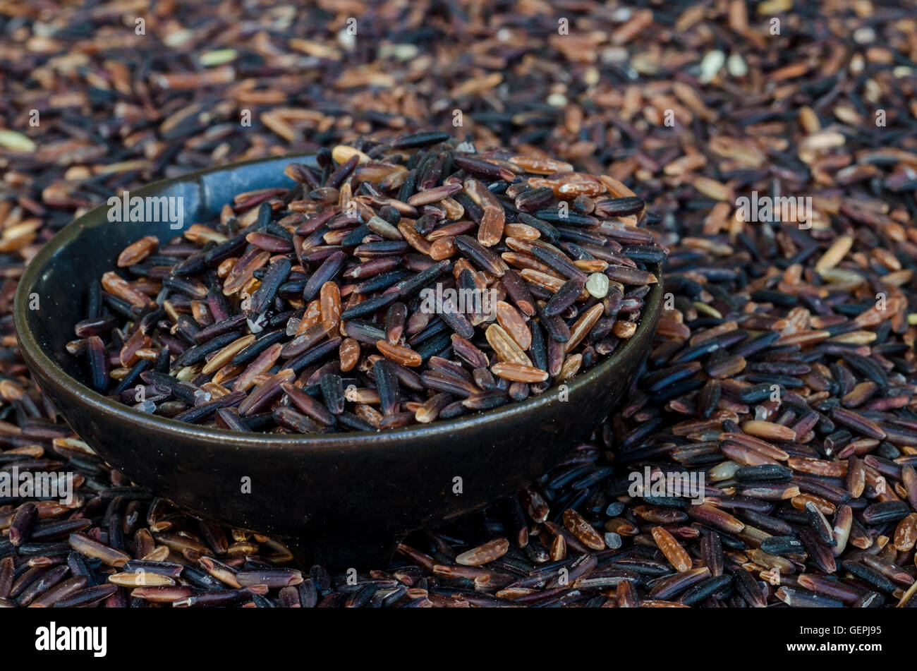 close up of Thai rice berry or Thai black jasmine rice Stock Photo - Alamy