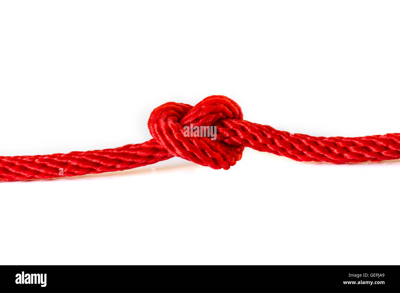 Red rope with a knot isolated on white Background Stock Photo - Alamy