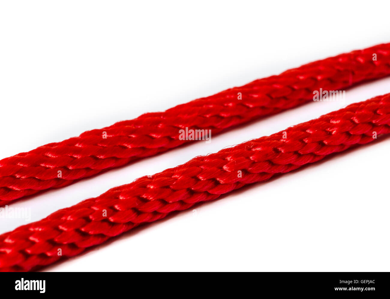 Two Red Rope Isolated On White Background Stock Photo - Alamy
