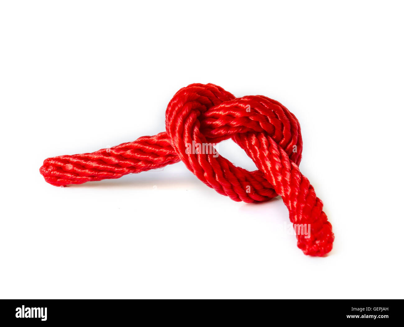 Red rope with a knot isolated on white Background Stock Photo - Alamy