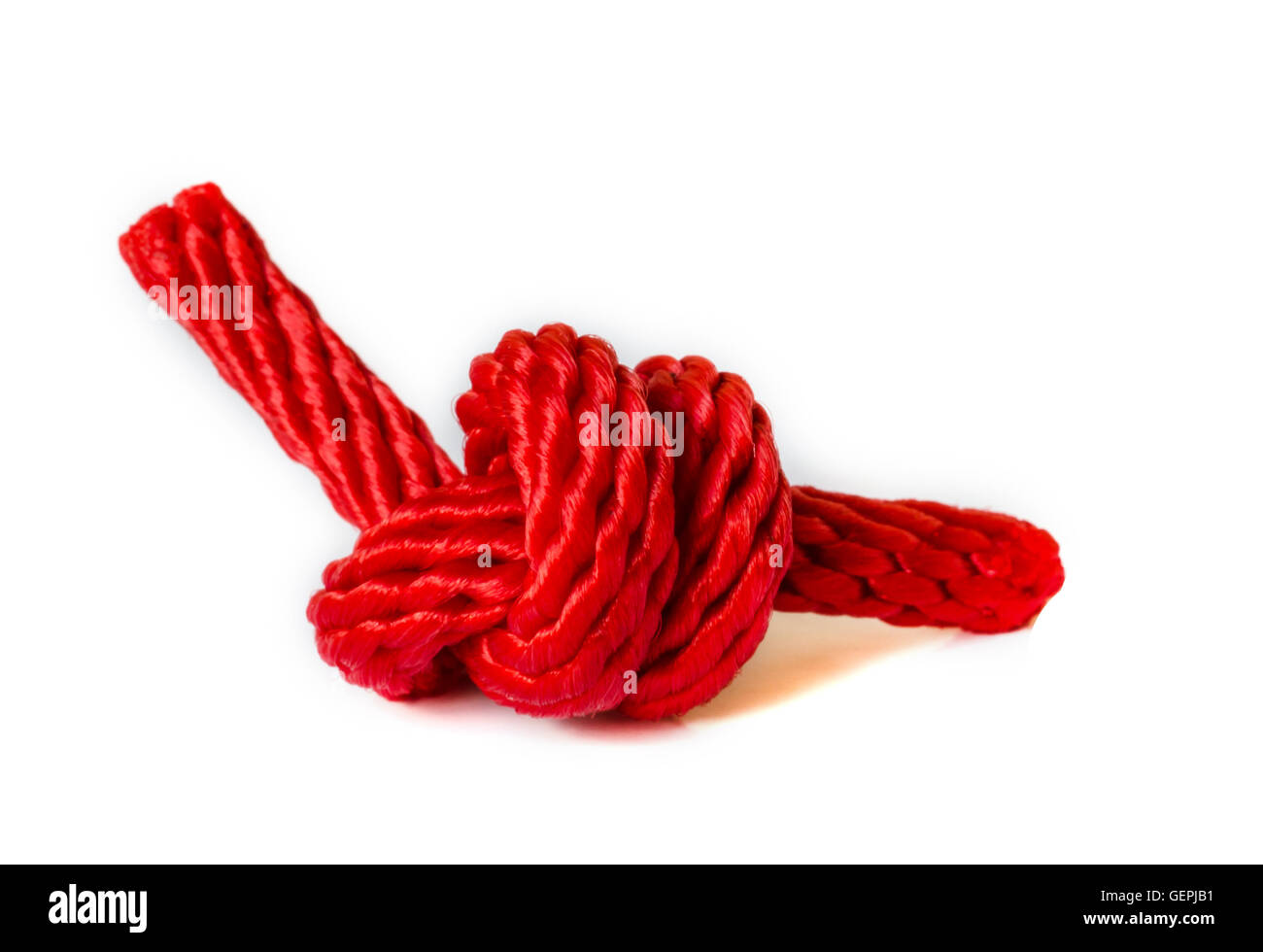 Red rope with a knot isolated on white Background Stock Photo - Alamy