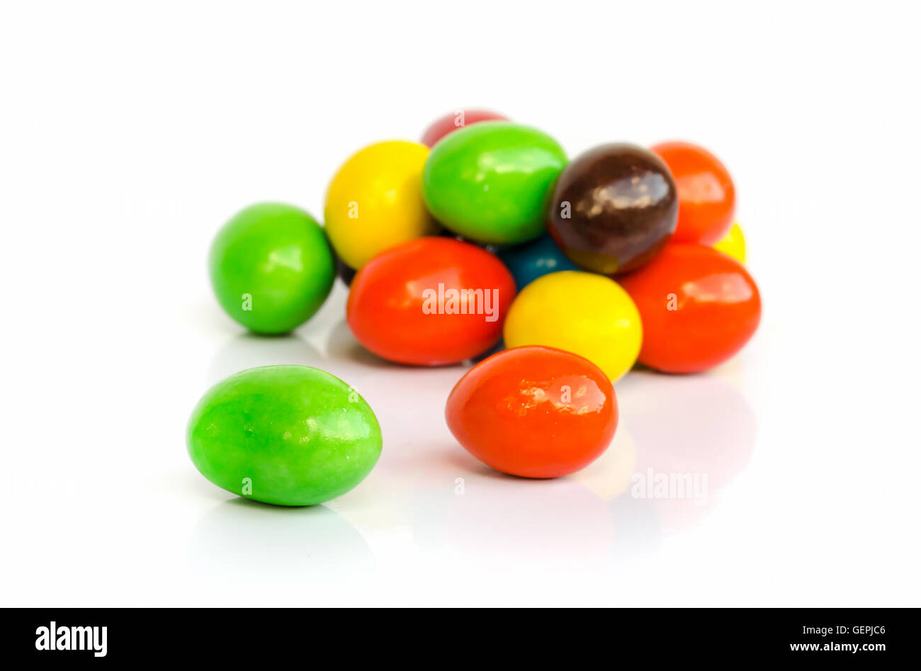 Close up of colorful chocolate coated candy Stock Photo - Alamy