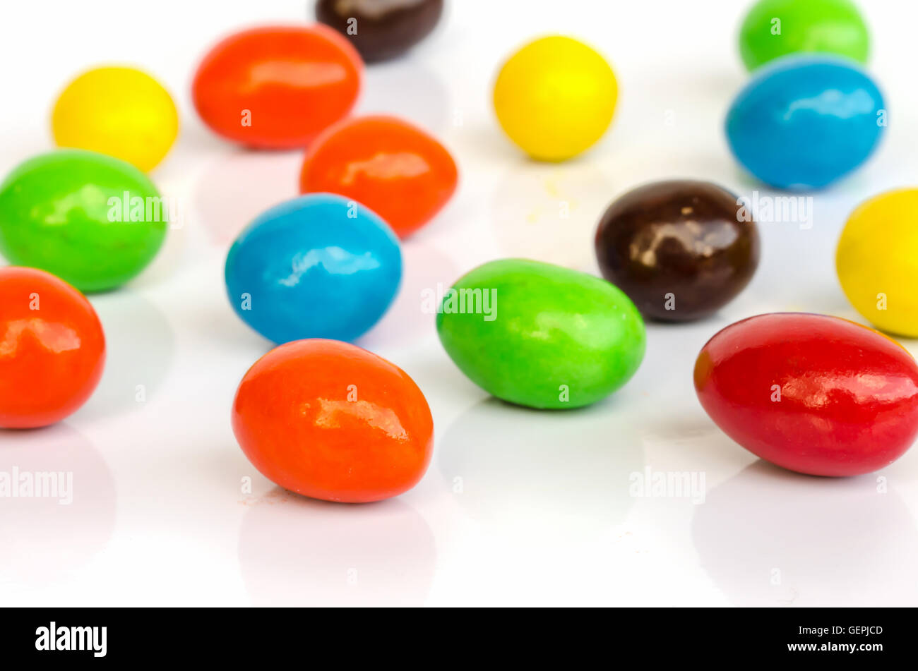 Close up of colorful chocolate coated candy Stock Photo - Alamy