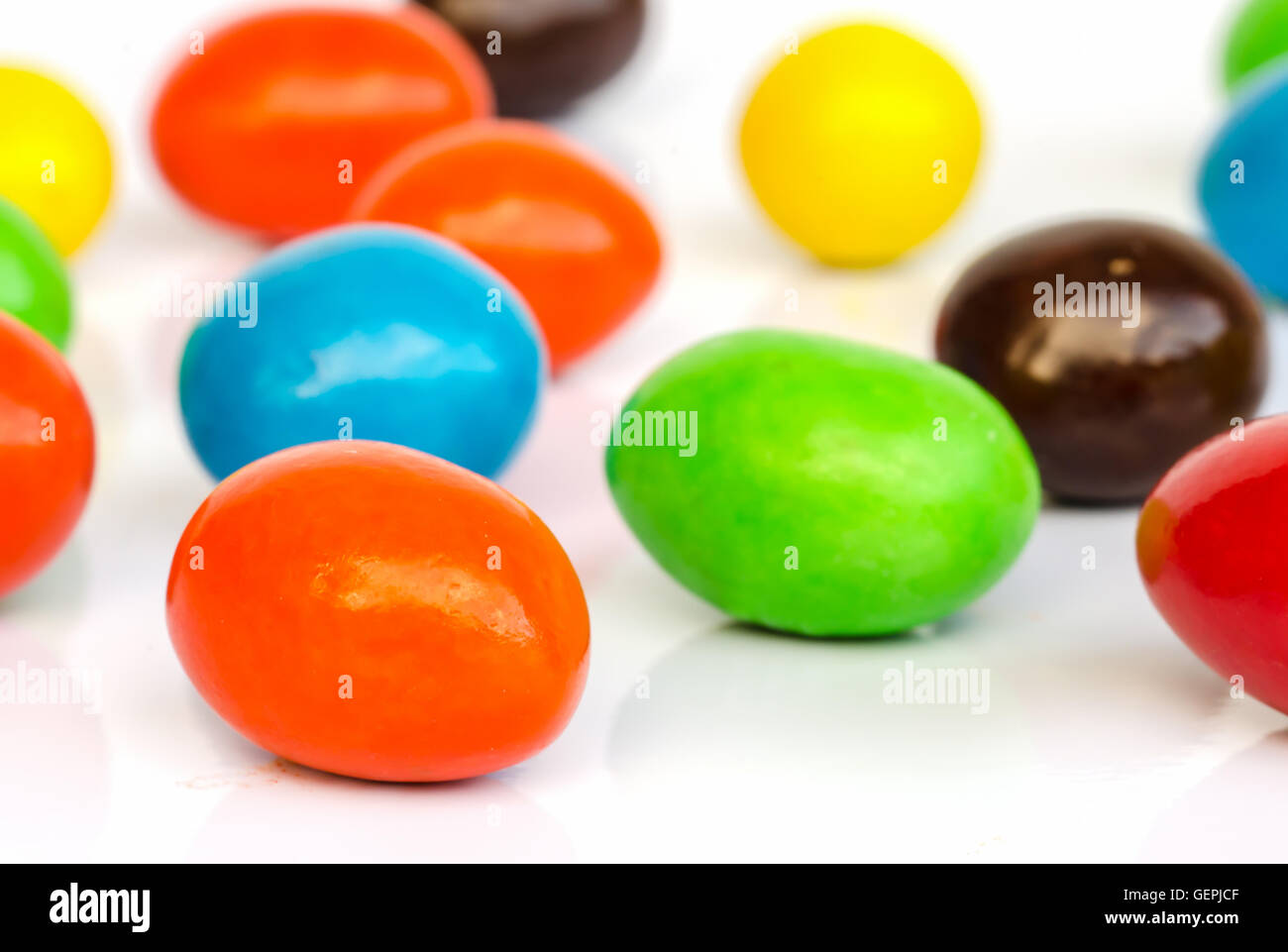 Close up of colorful chocolate coated candy Stock Photo - Alamy