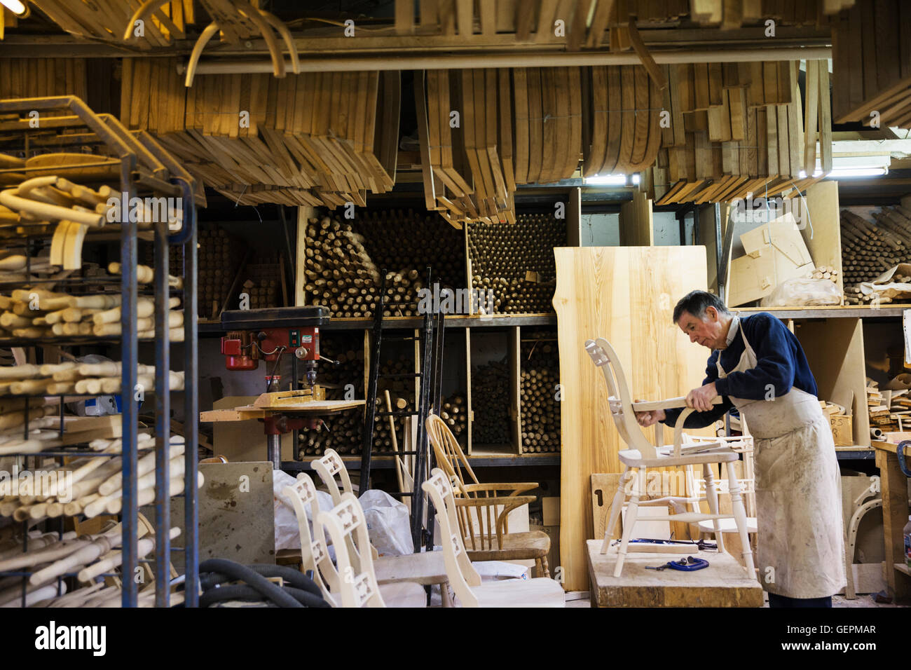 Carpentry workshop man chair hi-res stock photography and images - Alamy
