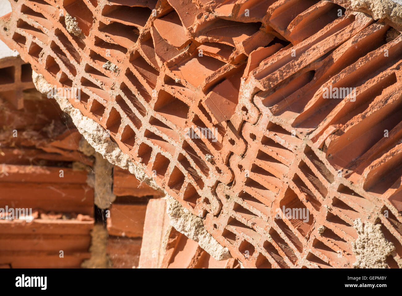 Cross section of a broken brick Stock Photo - Alamy