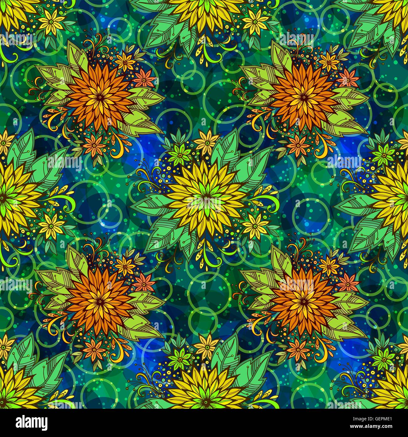 Seamless Tile Floral Pattern Stock Vector Image & Art - Alamy