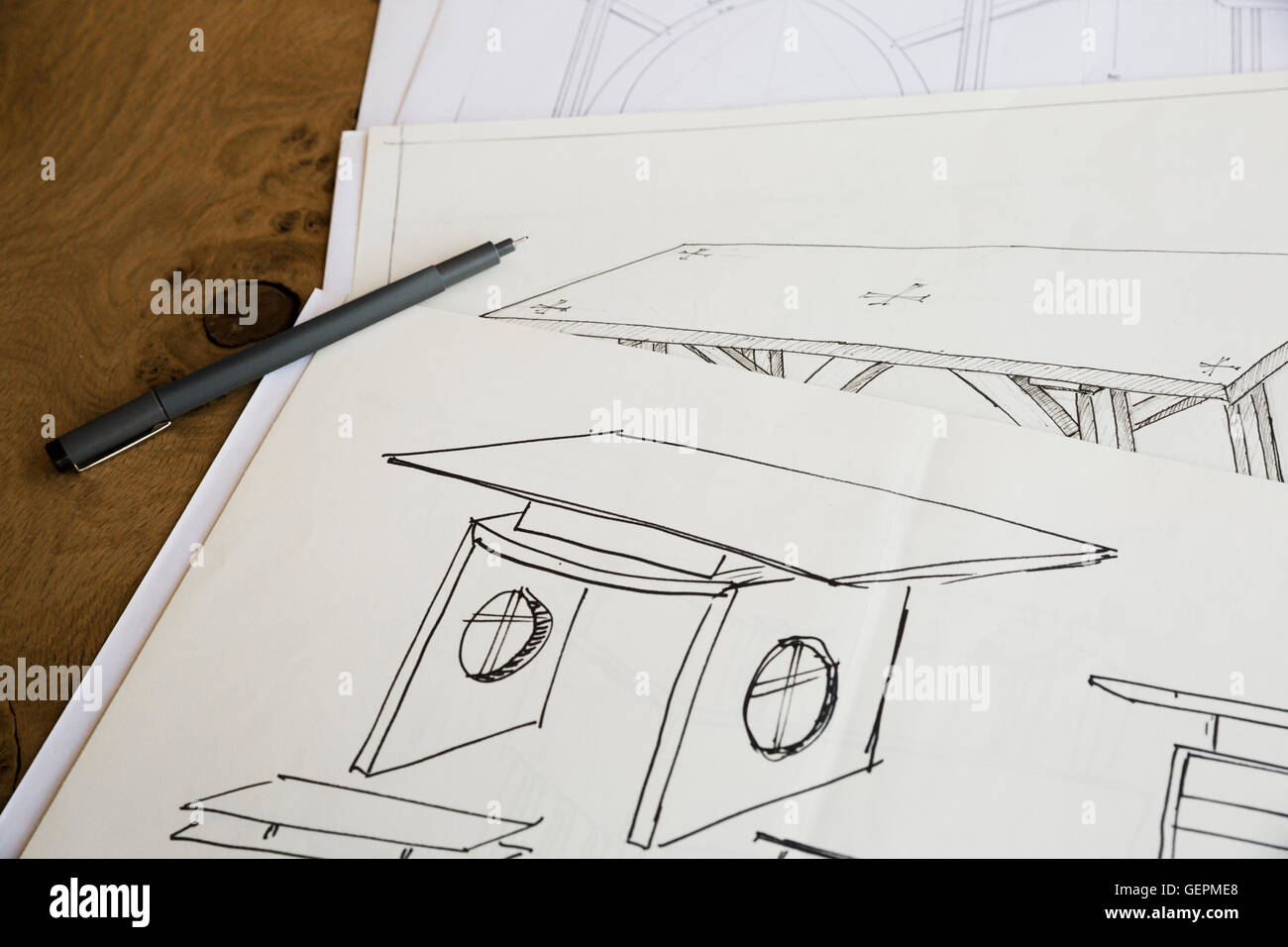 Design drawings sketch hi-res stock photography and images - Alamy