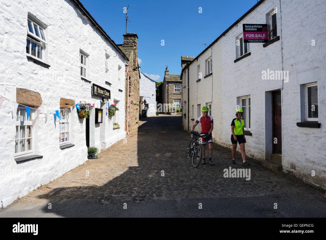 The picturesque village of Dent, a civil parish in Cumbra situated ...
