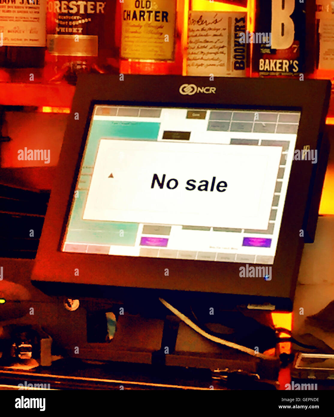 Computer Sign, No Sale, Restaurant Bar, NYC, USA Stock Photo - Alamy