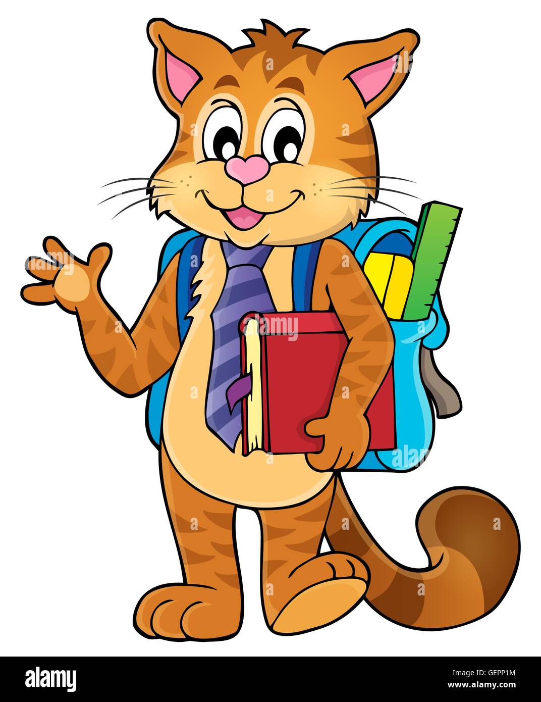 School cat theme image 1 - picture illustration Stock Photo - Alamy