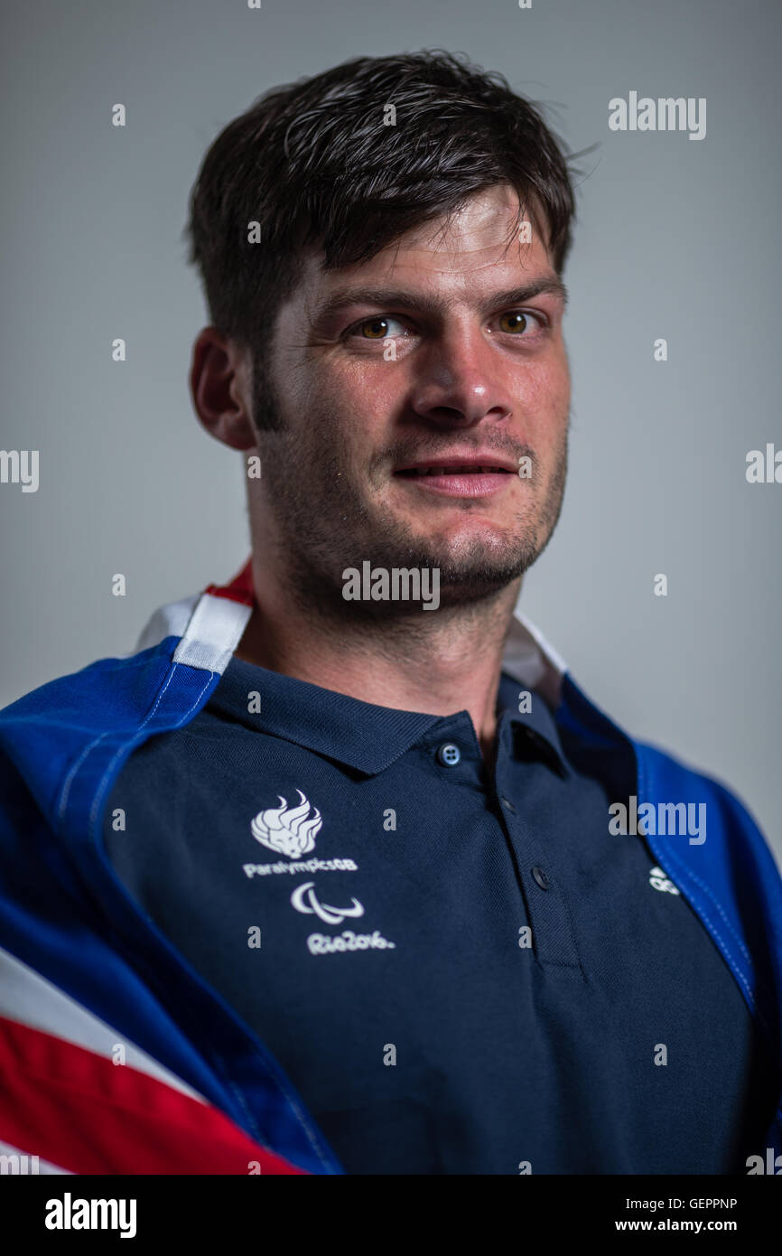 Great Britain's David Henson (T42 100m & 200m) poses during a ...