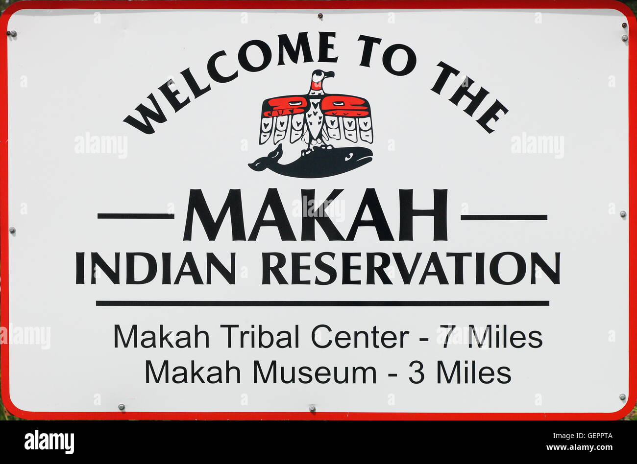 geography / travel, USA, Washington, Makah Museum, signboard "Welcome ...