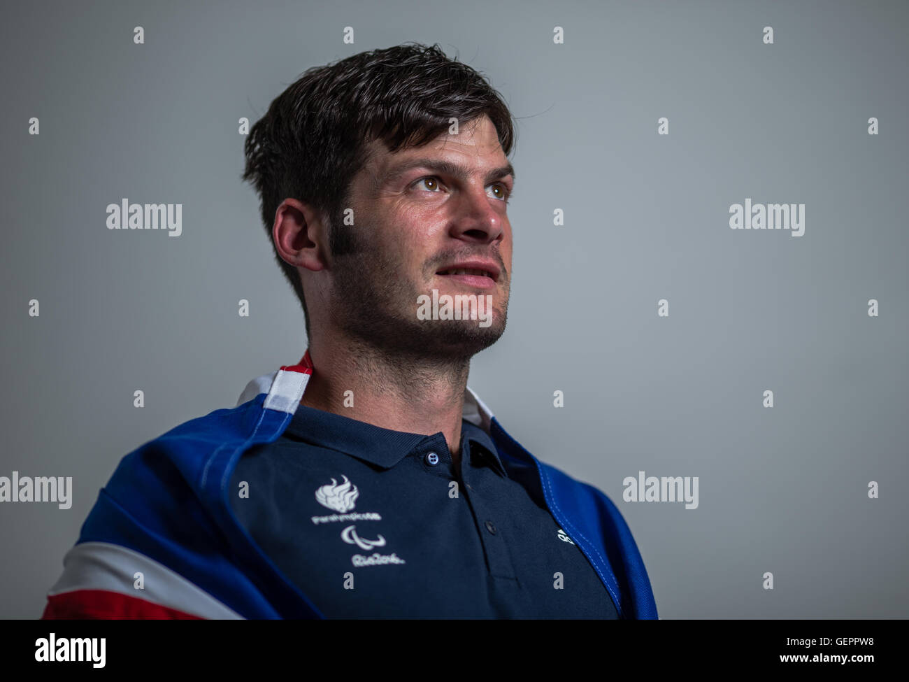 Great Britain's David Henson (T42 100m & 200m) poses during a ...