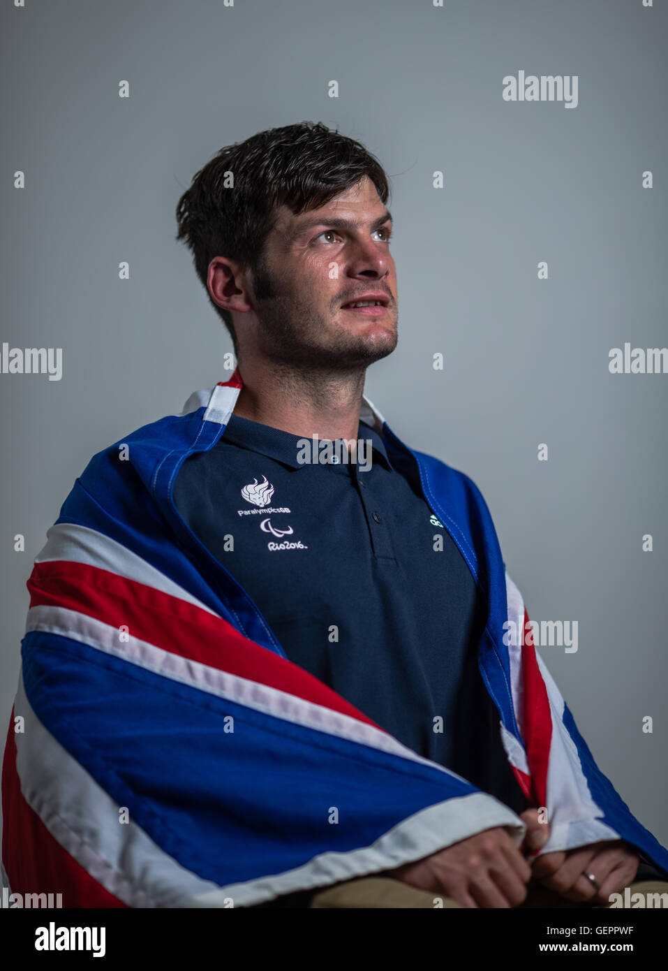 Great Britain's David Henson (T42 100m & 200m) poses during a ...